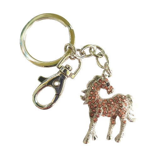 Horse Foal Keychain | Pink & Silver Rhinestone Pony | Horse Keyring Ba ...