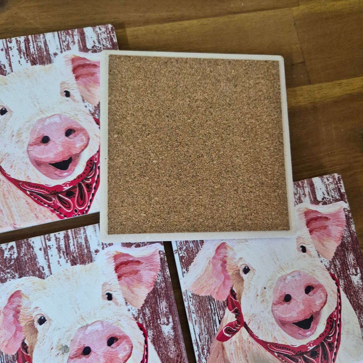 Pig Coasters | Red Scarfe Piggy Ceramic Coaster Set Of 4 Boxed Gift ...